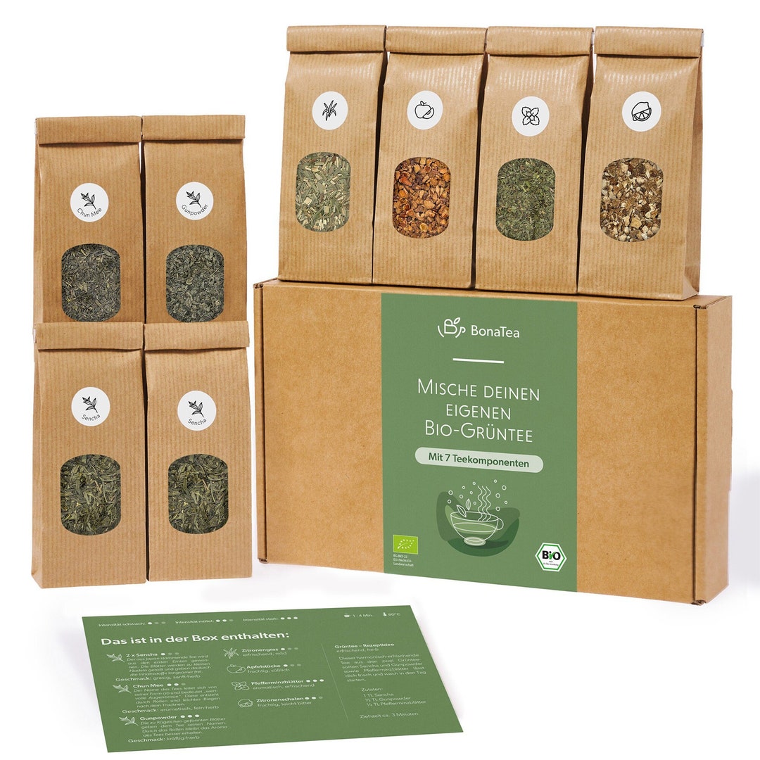 Green Tea Mix Yourself Set With 7 Delicious Organic Teas DIY Tea Gift ...