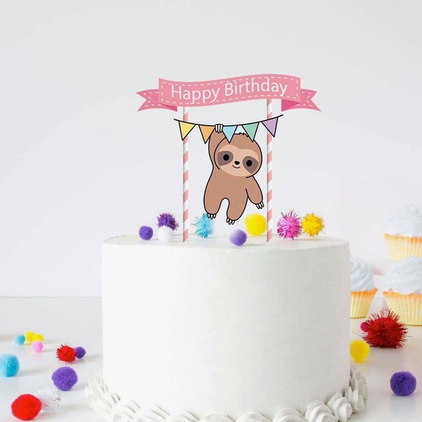 Sloth Cake Topper Birthday - Etsy