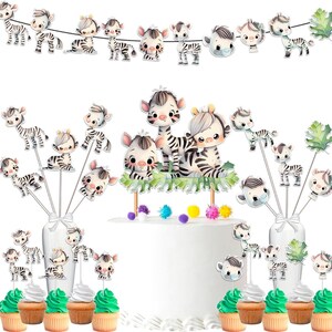 Zebra Baby Shower and Birthday Party Supplies Set - Banner ...