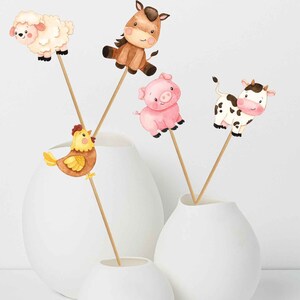 5 Pcs Large Farm Animals Centerpieces Farm Animals Baby Shower ...