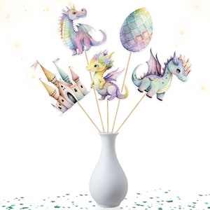 Set of 5 Pink Dragons Centerpieces for Baby Shower and Birthday ...