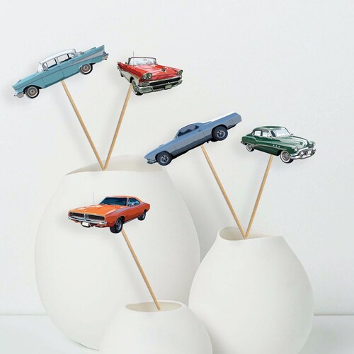 5 Pcs Large Vintage Classic Car Birthday Centerpieces - Etsy