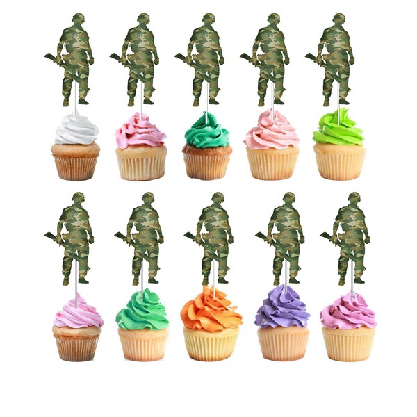 Army Cupcake Toppers - Etsy