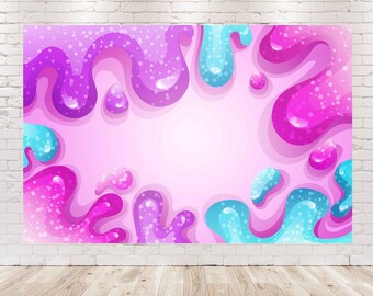 Birthday Slime Backdrop - Etsy