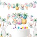 Tropical Pool Party Decoration Set Beachy Banners, Cake Toppers, and ...