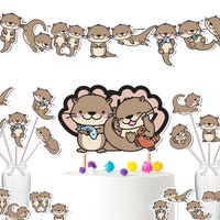 Otters Cake Topper | Otters Cake Topper Shaker | Otters Birthday ...