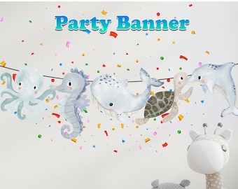 Ocean Birthday Banner - Etsy