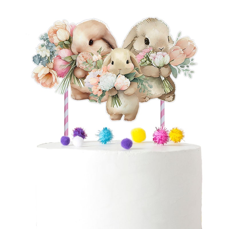Bunny Cake Topper - Etsy