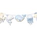 Under the Sea Birthday Banner Cute Watercolor Ocean Party Supplies Baby ...