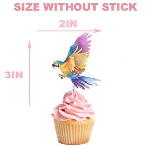 10 Pcs Ara Parrot Cupcake Toppers - Colorful Parrot Cake Decorations ...
