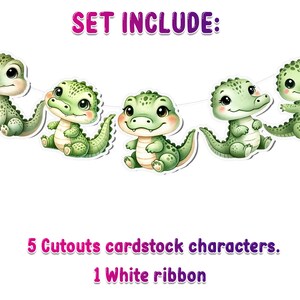Adorable Crocodile Banner - Cute Jungle Animal Party Garland ...