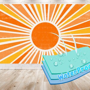 5x3ft Boho Sun Groovy Backdrop Party Decoration. Retro Sun Floral ...