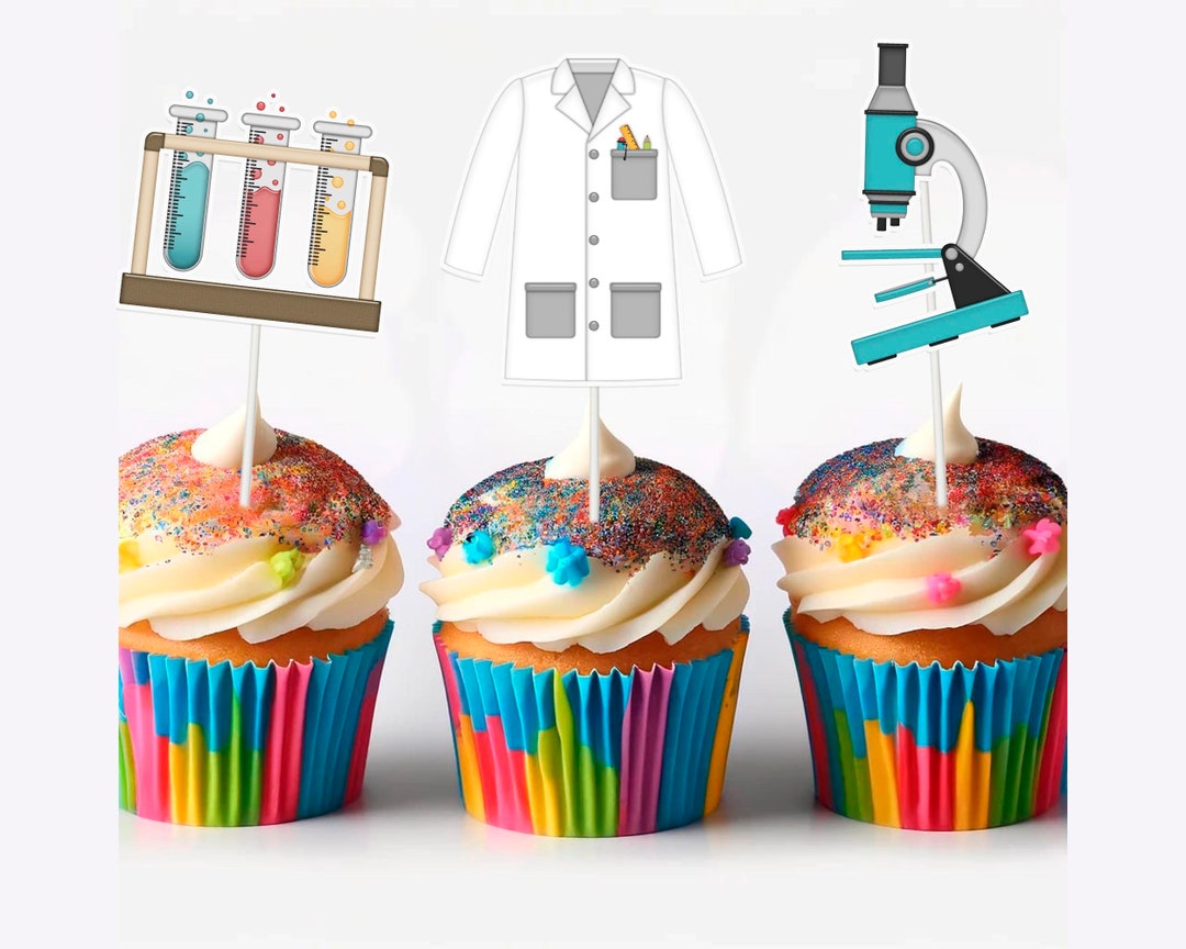 Science Cupcake Toppers Science Lab Party Supplies for Birthday and Etc ...
