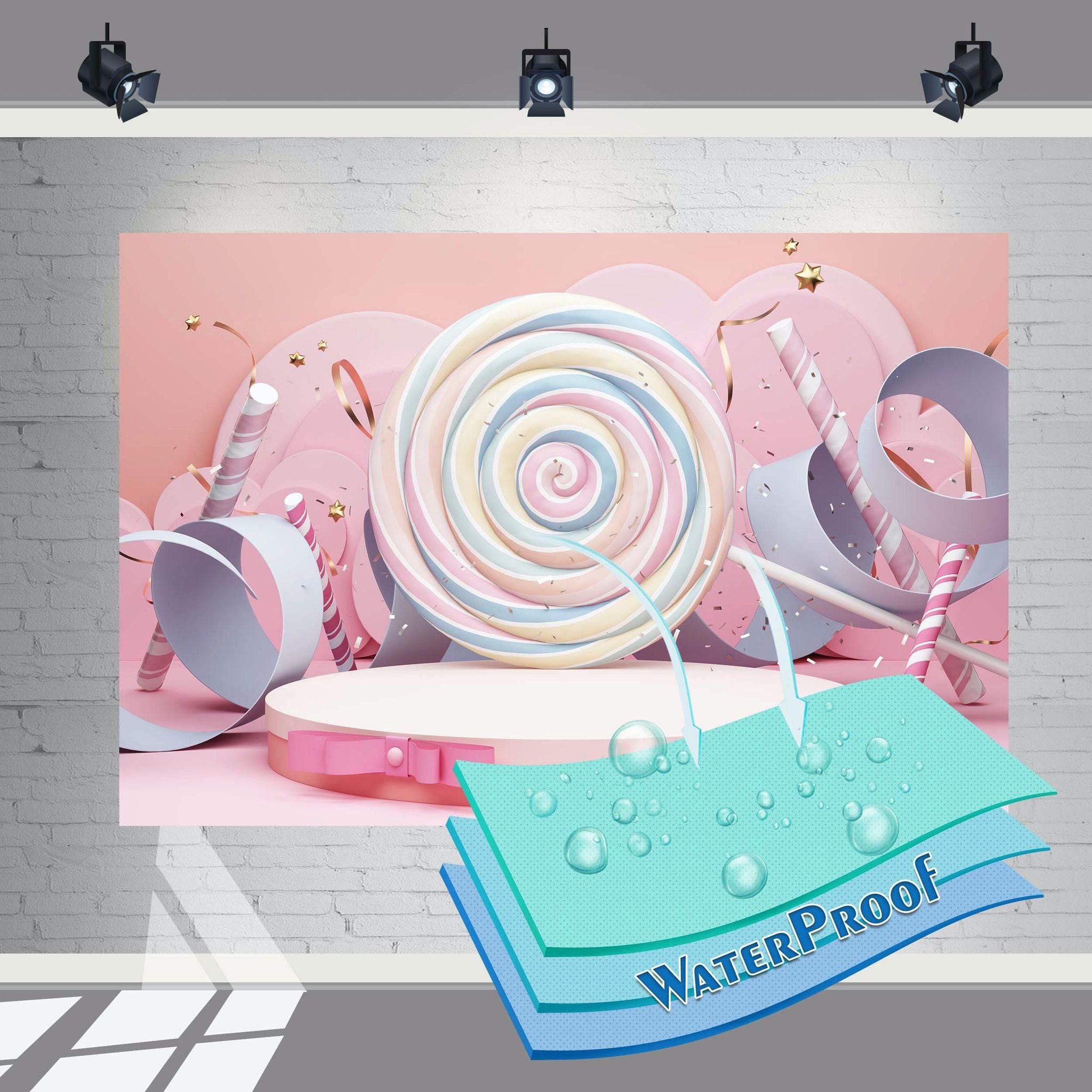 5x3ft Pink Lollipop Backdrop for Birthday Party Decoration. - Etsy