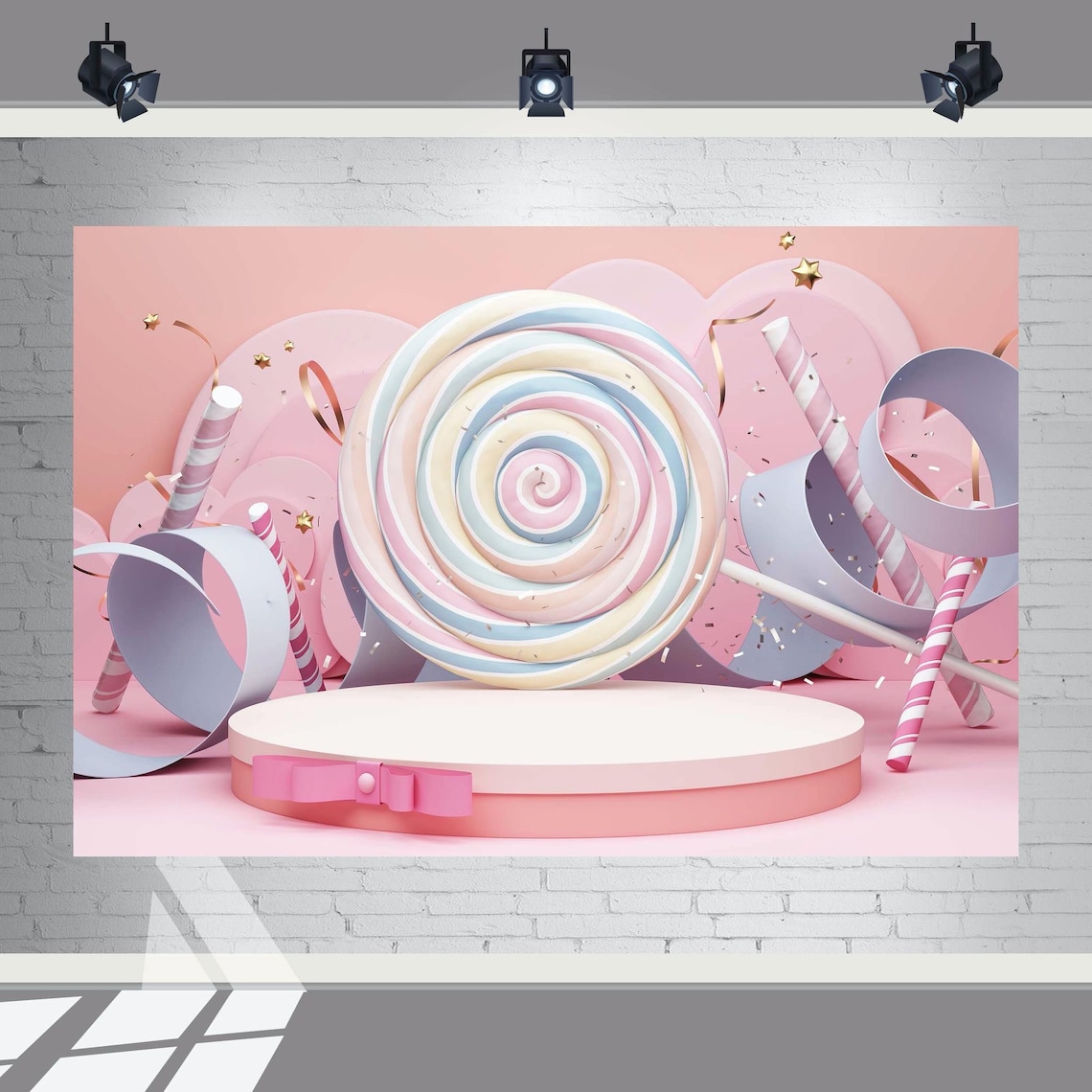 5x3ft Pink Lollipop Backdrop for Birthday Party Decoration. - Etsy