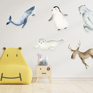 Arctic Animals Wall Stickers - Set of 5 | Perfect for Birthday and Baby ...