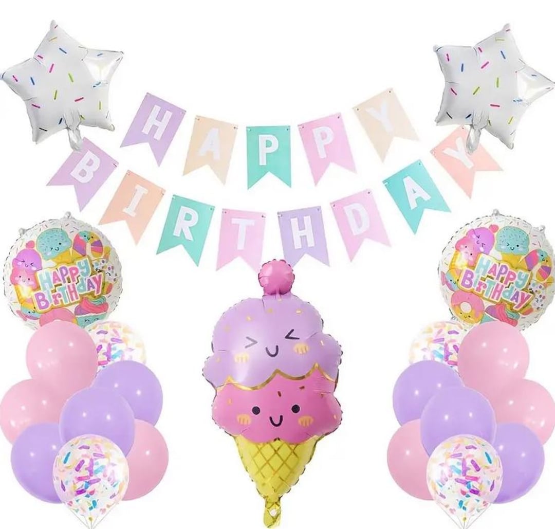 Sweet Celebration Party Balloons Set - Ice Cream and Candy Themed ...