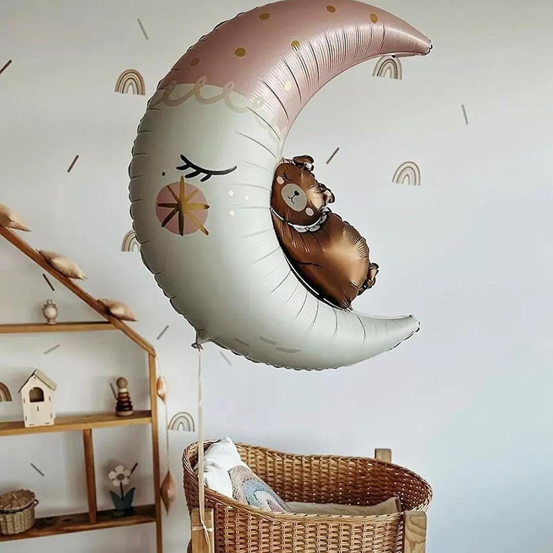 Dreamy Moon, Cloud, and Heart Balloon Set - Perfect for Baby Showers ...