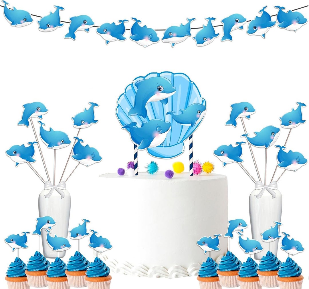 Dolphins Baby Shower and Birthday Party Supplies Set - Banner ...