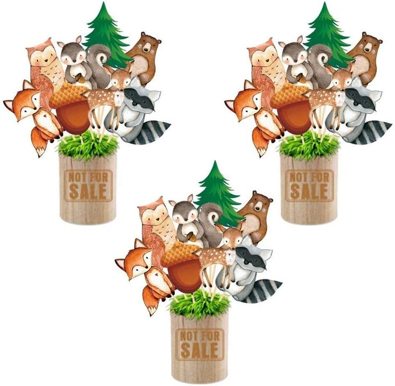 Woodland Animals Centerpieces for Baby Shower or Birthday Decorations ...