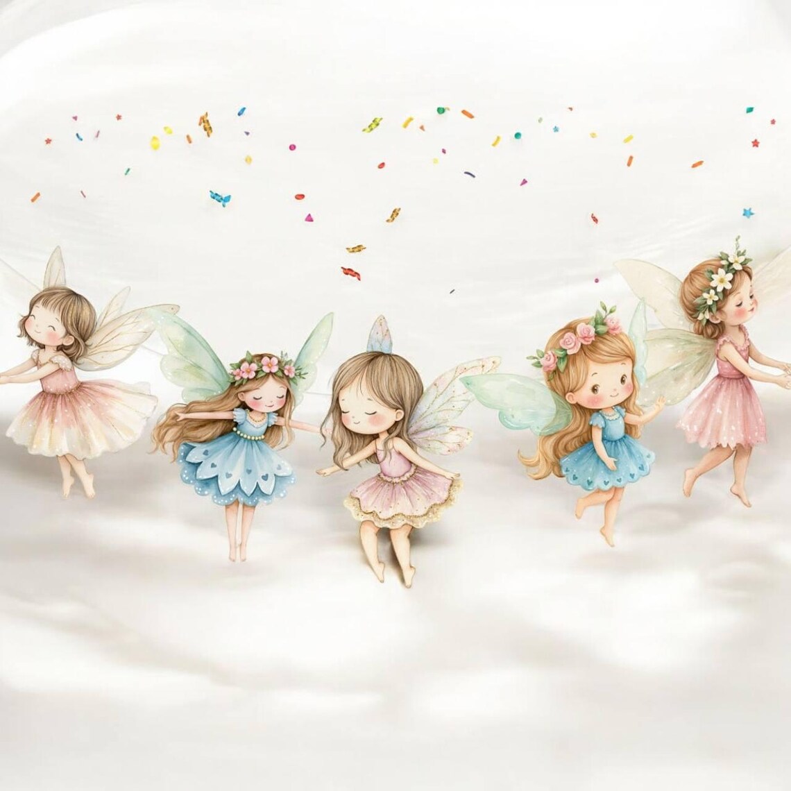 Fairy Banner for Girls Birthday – 5 PCS Fairy Garland With White Ribbon ...