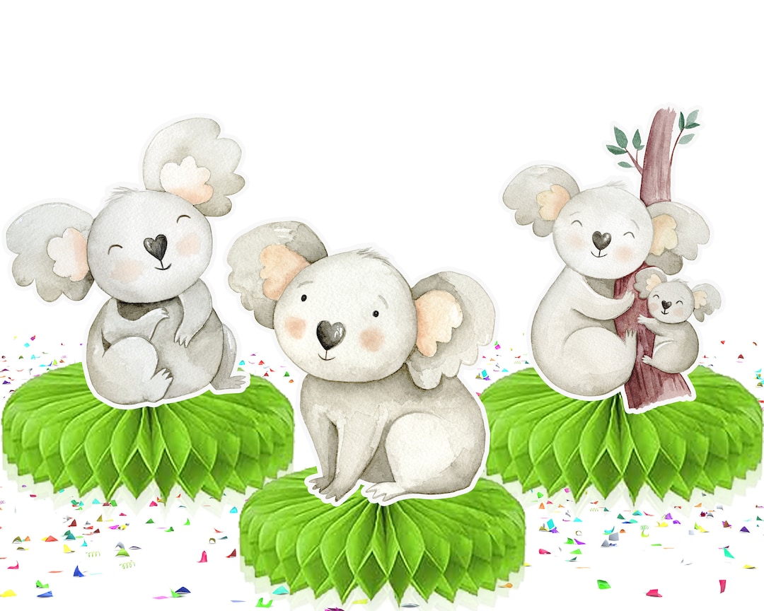5 Pcs Koala Party Honeycomb Centerpieces Birthday| Baby Shower ...