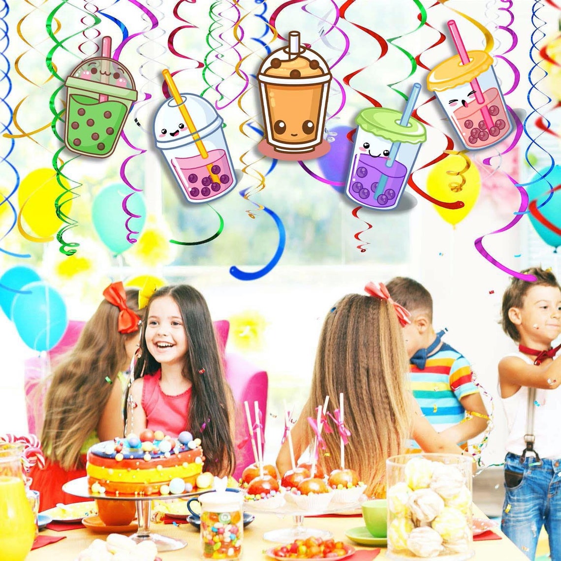 Boba Pool Party Streamers Birthday Decorations for Kids - Etsy