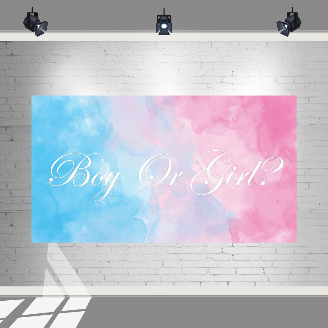 5x3ft Gender Reveal Watercolor Backdrop for Party Decorations - Etsy
