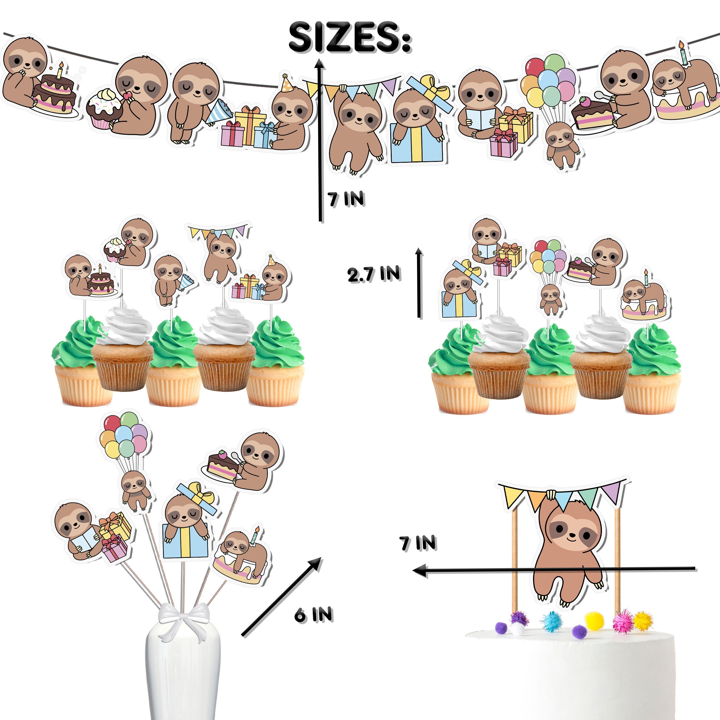 Sloth Party Decor Set - Relax and Celebrate With Laid-back Fun for ...
