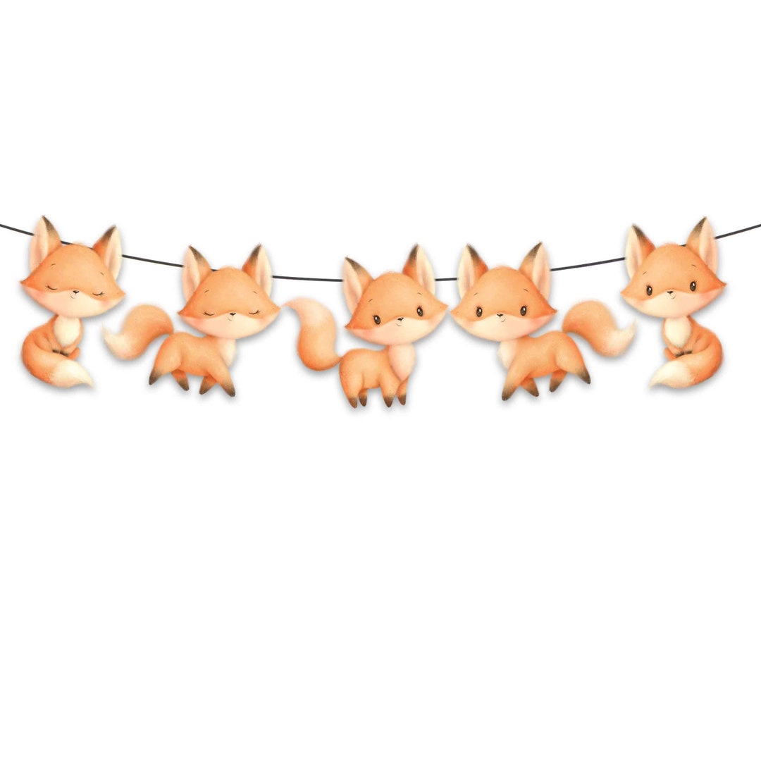Boho Fox Birthday Decorations Banner Boho Woodland Foxes Party - Etsy