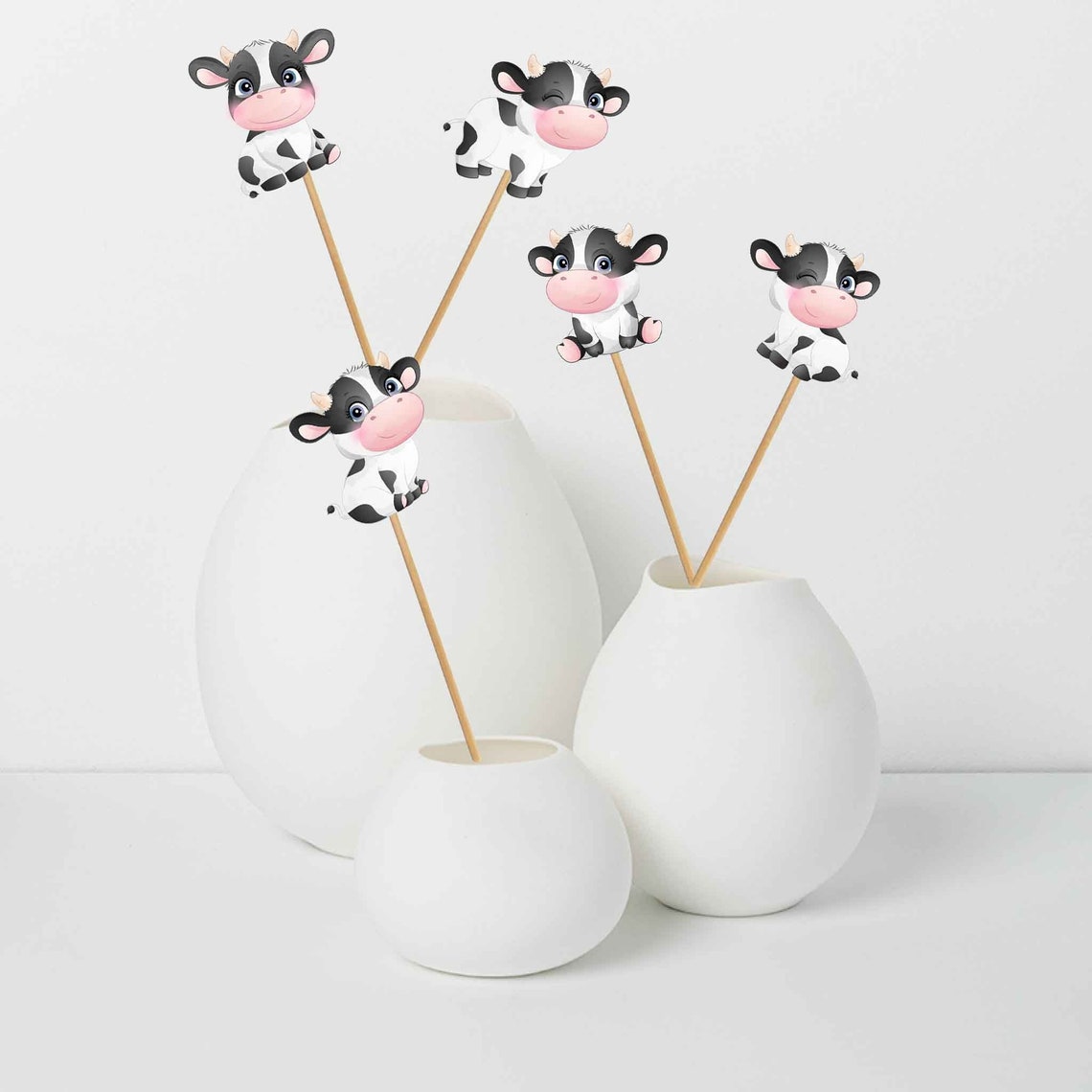 5 Pcs Large Cow Centerpieces for Kids | Cows Baby Shower , Birthday ...
