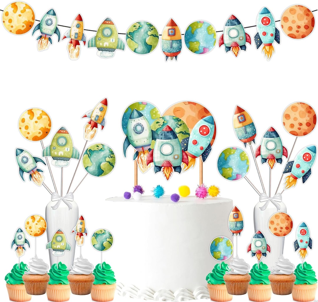 Rockets Baby Shower and Birthday Party Supplies Set Banner - Etsy