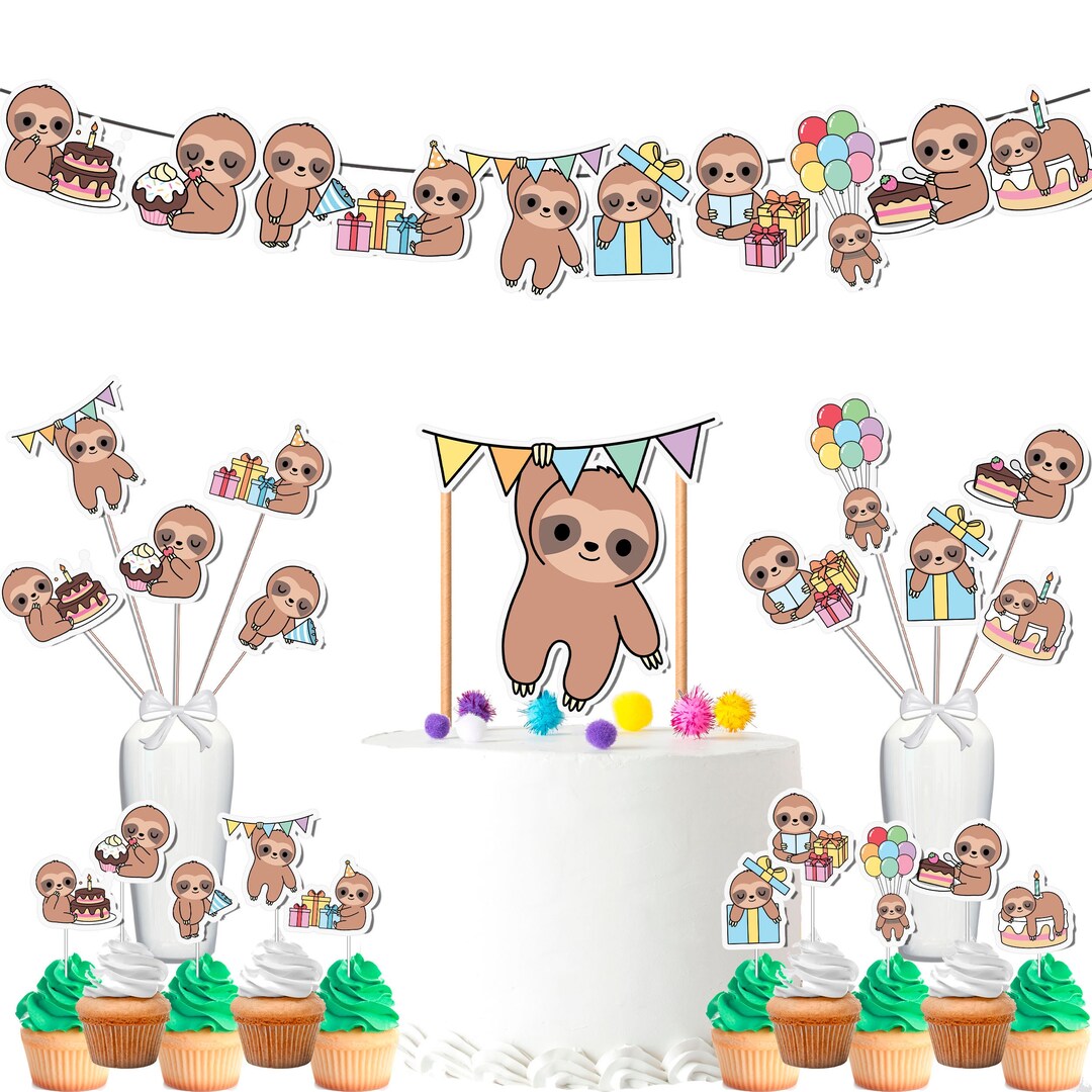 Sloth Party Decor Set - Relax and Celebrate With Laid-back Fun for ...