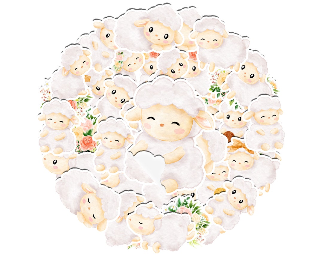 25 Adorable Little Sheep Stickers Pack - Cute Farm Animal Vinyl Decals ...