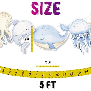 Under the Sea Birthday Banner Cute Watercolor Ocean Party Supplies Baby ...