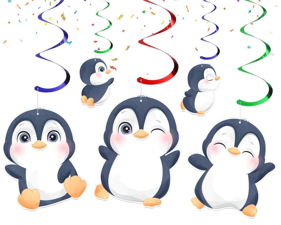 Penguin Streamers - Playful Penguin Party Decorations for a Chilly and ...