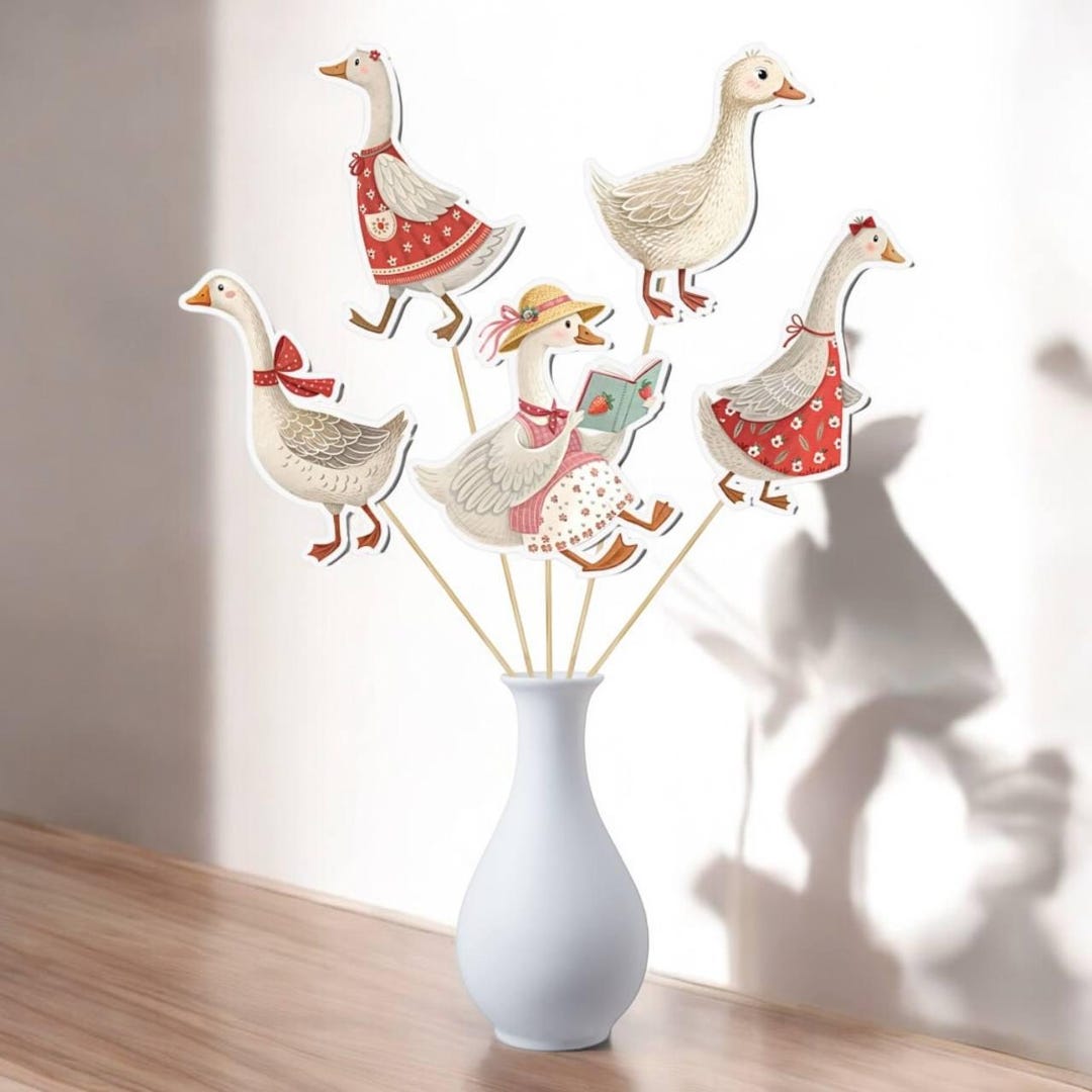 Goose Centerpiece Sticks – 5 Pcs | Farm Baby Shower Table Decor ...