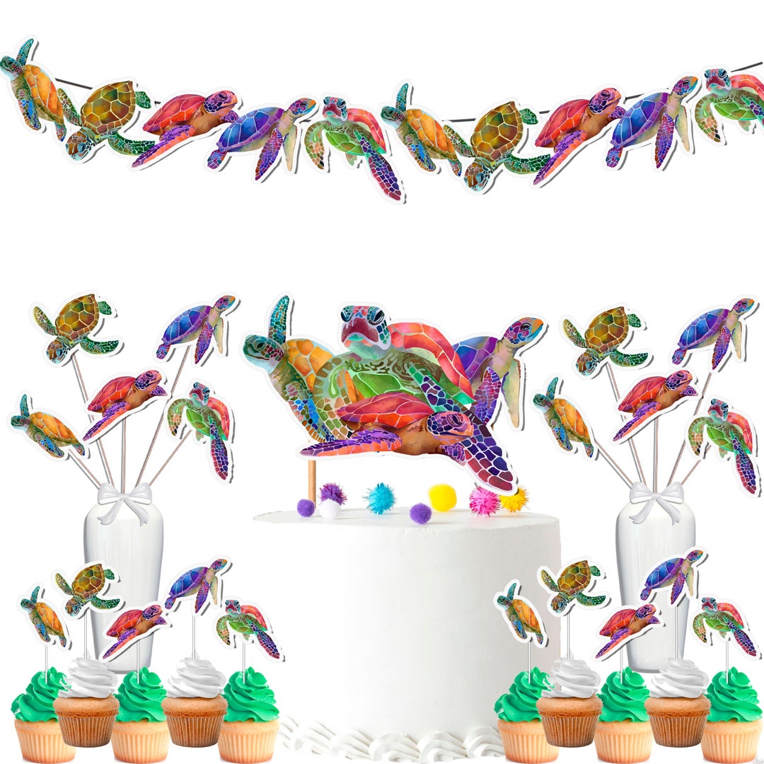 Turtle Party Decor Set - Serene Ocean Adventure for Birthdays & Baby ...