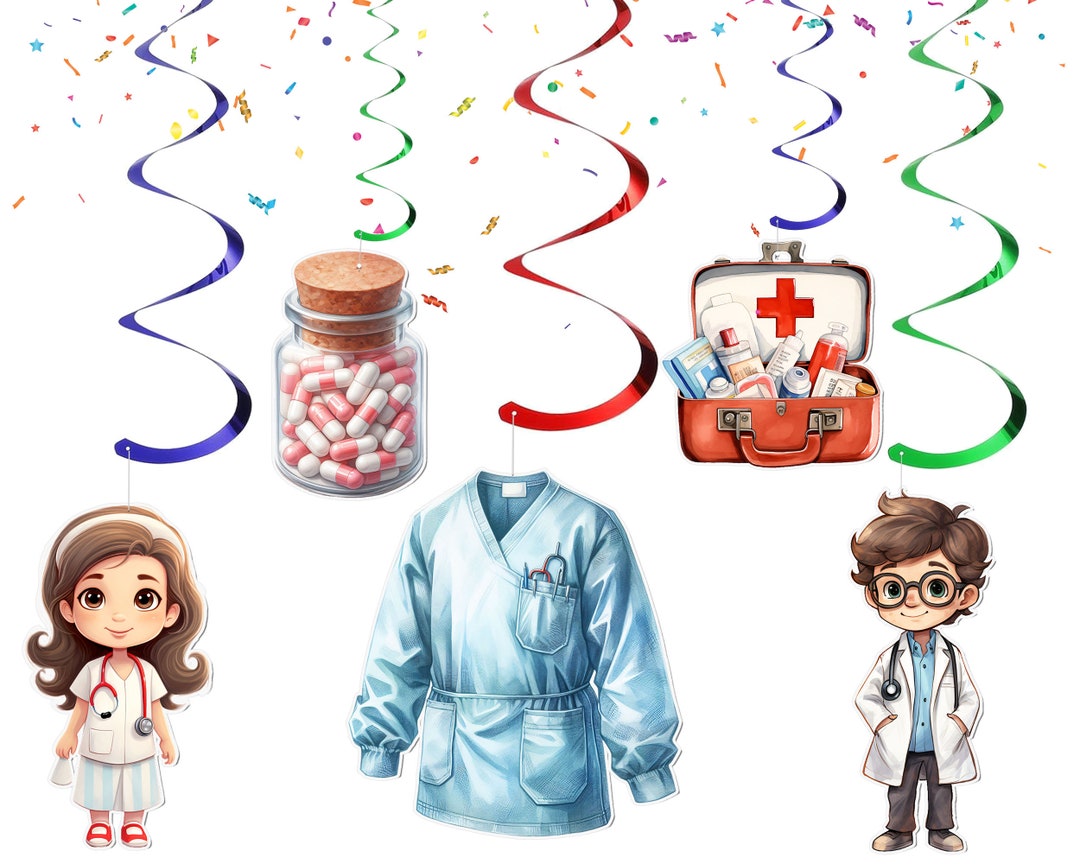 Doctor Themed 10 Pcs Streamers - Fun Medical Party Decorations for Kids ...