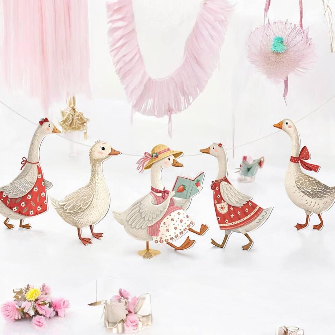 Goose Banner – 5 Pcs | Farm Animal Baby Shower Garland | Little Goose ...