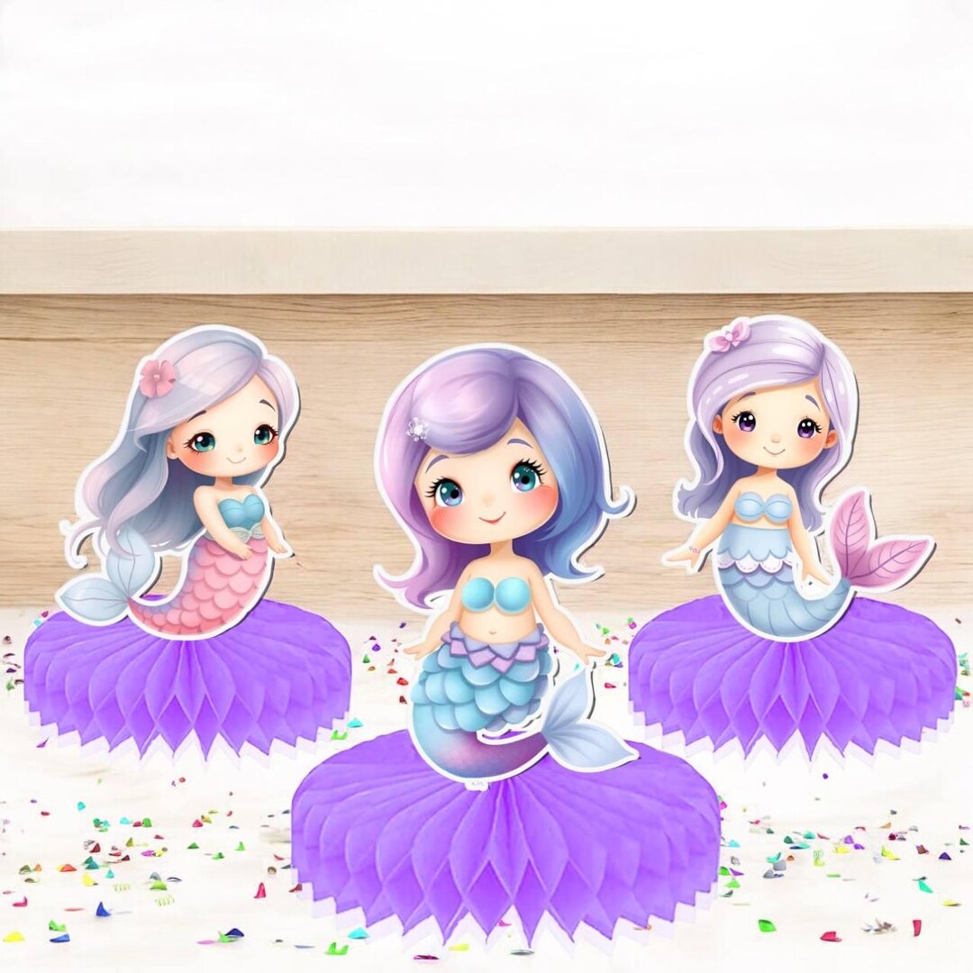 Mermaid Table Centerpieces 5 Pcs – Under the Sea Decorations With ...