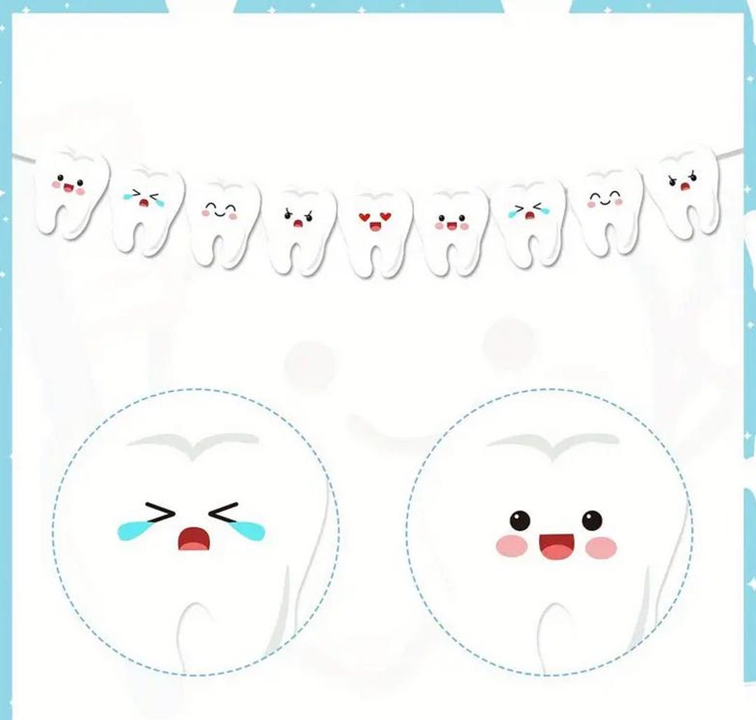 Fun Dental Theme Party Banner - Cartoon Tooth Garland for Dentist ...