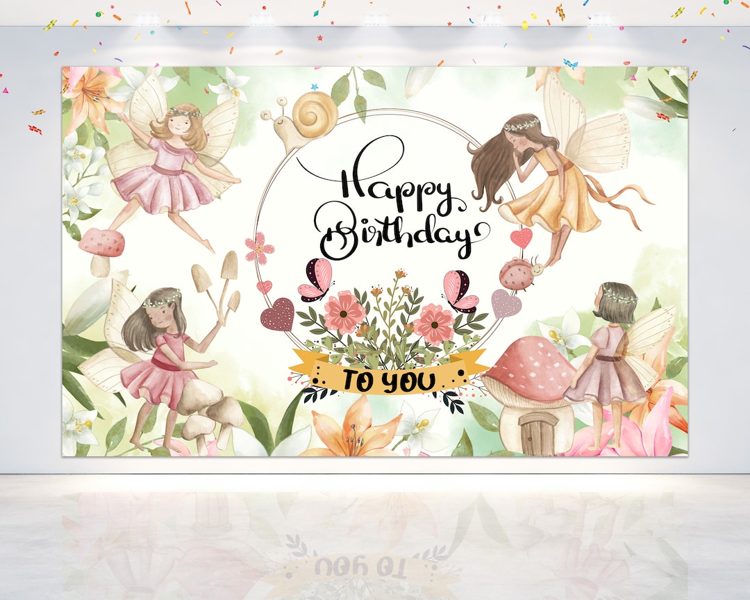 5x3ft Fairy Backdrop for Birthday Party Decoration. Girl Garden Theme ...