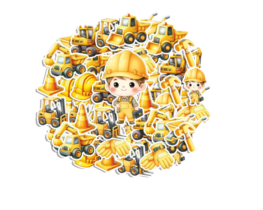 Construction Site Stickers – Kids Building Vehicles and Tools 20 Pcs - Etsy