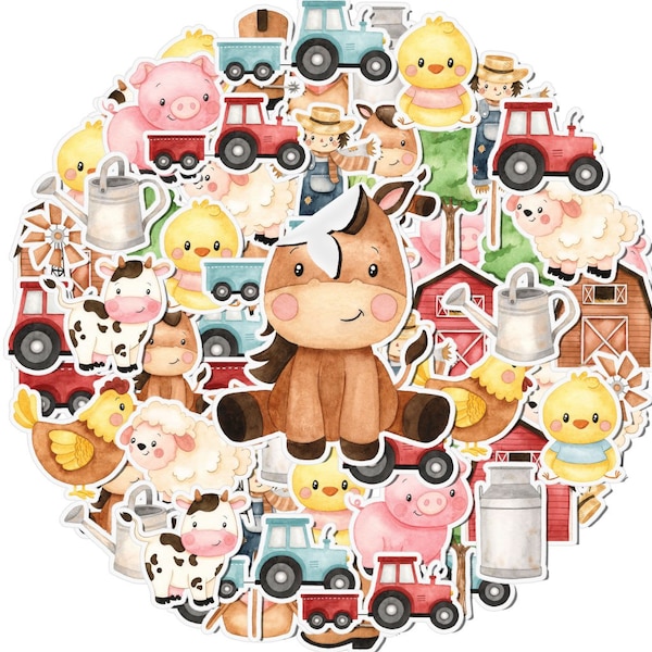 Farm Animal Stickers - Etsy