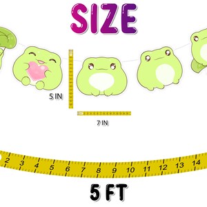 Cute Kawaii Frogs Birthday Banner Baby Frog Theme Party Supplies ...