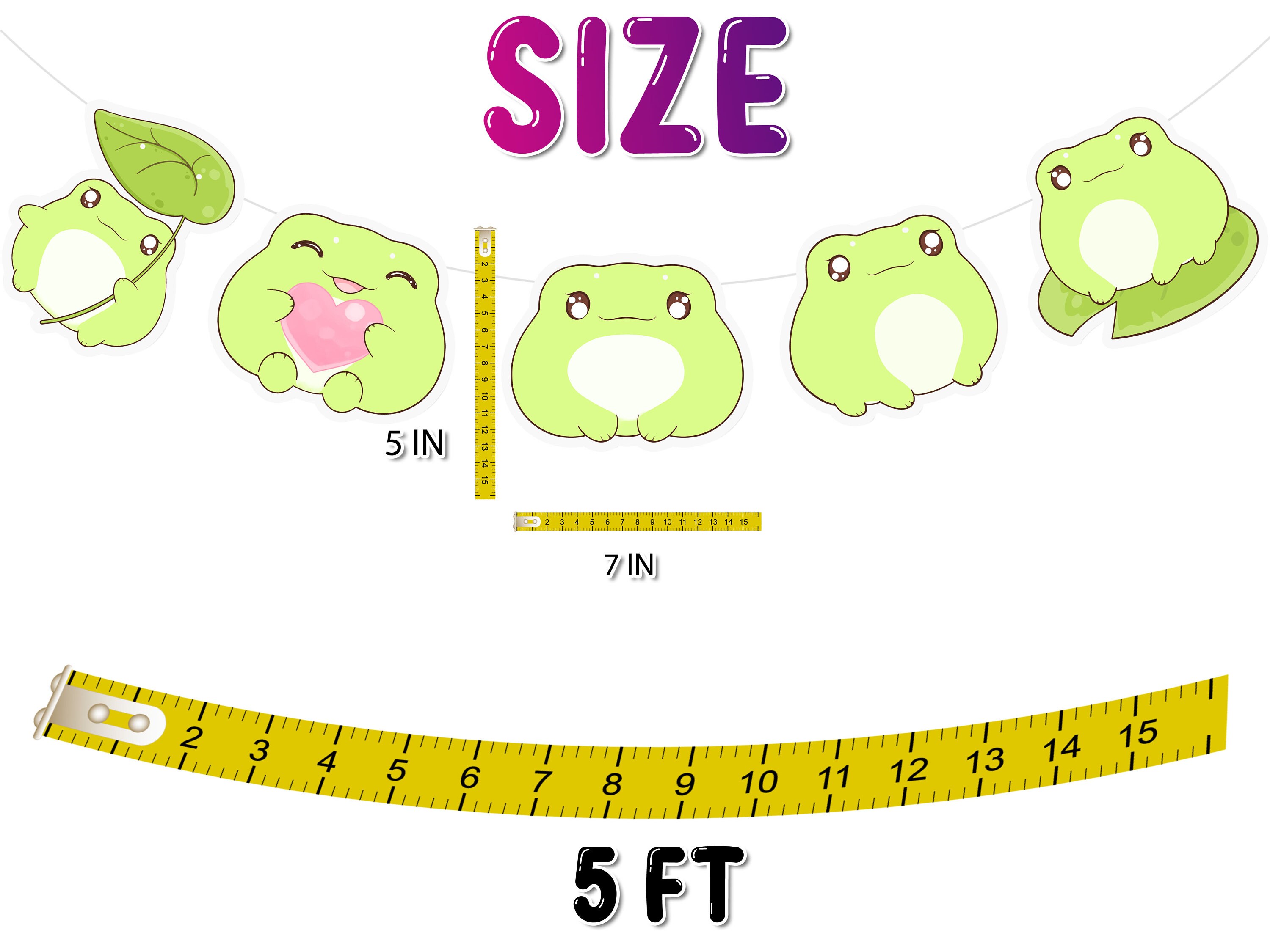 Cute Kawaii Frogs Birthday Banner Baby Frog Theme Party Supplies ...