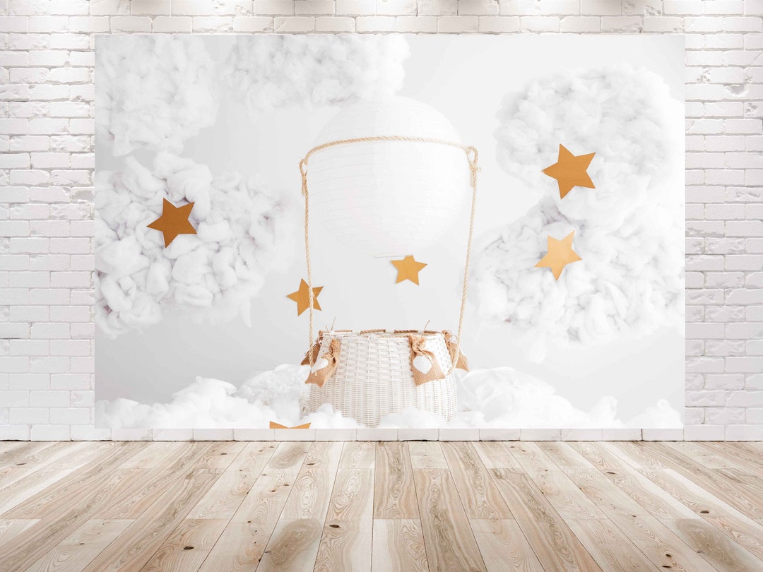 5x3ft Twinkle Moon and Stars Backdrop for Baby Shower Clouds - Etsy