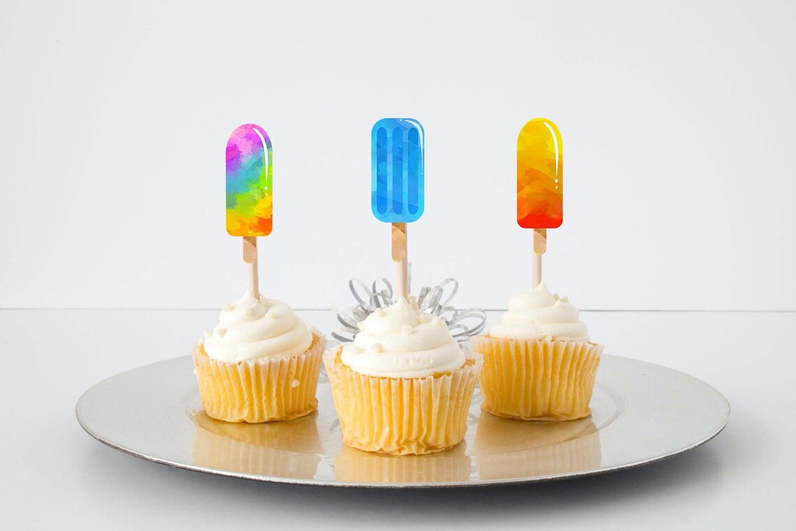 10 PCS Popsicle Cupcake Toppers for Kids Popsicle Ice Cream - Etsy