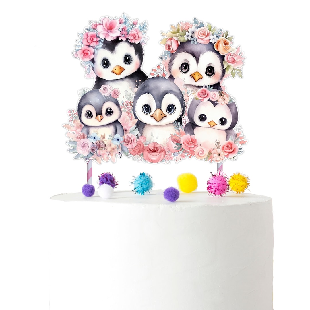 Penguins Cake Topper for Baby Shower and Birthday Adorable Arctic Theme ...